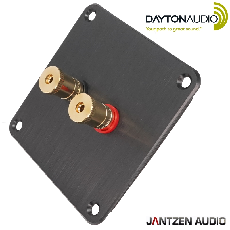 PE-091-602 Dayton Audio binding post plate, black anodised finish, 2 ...